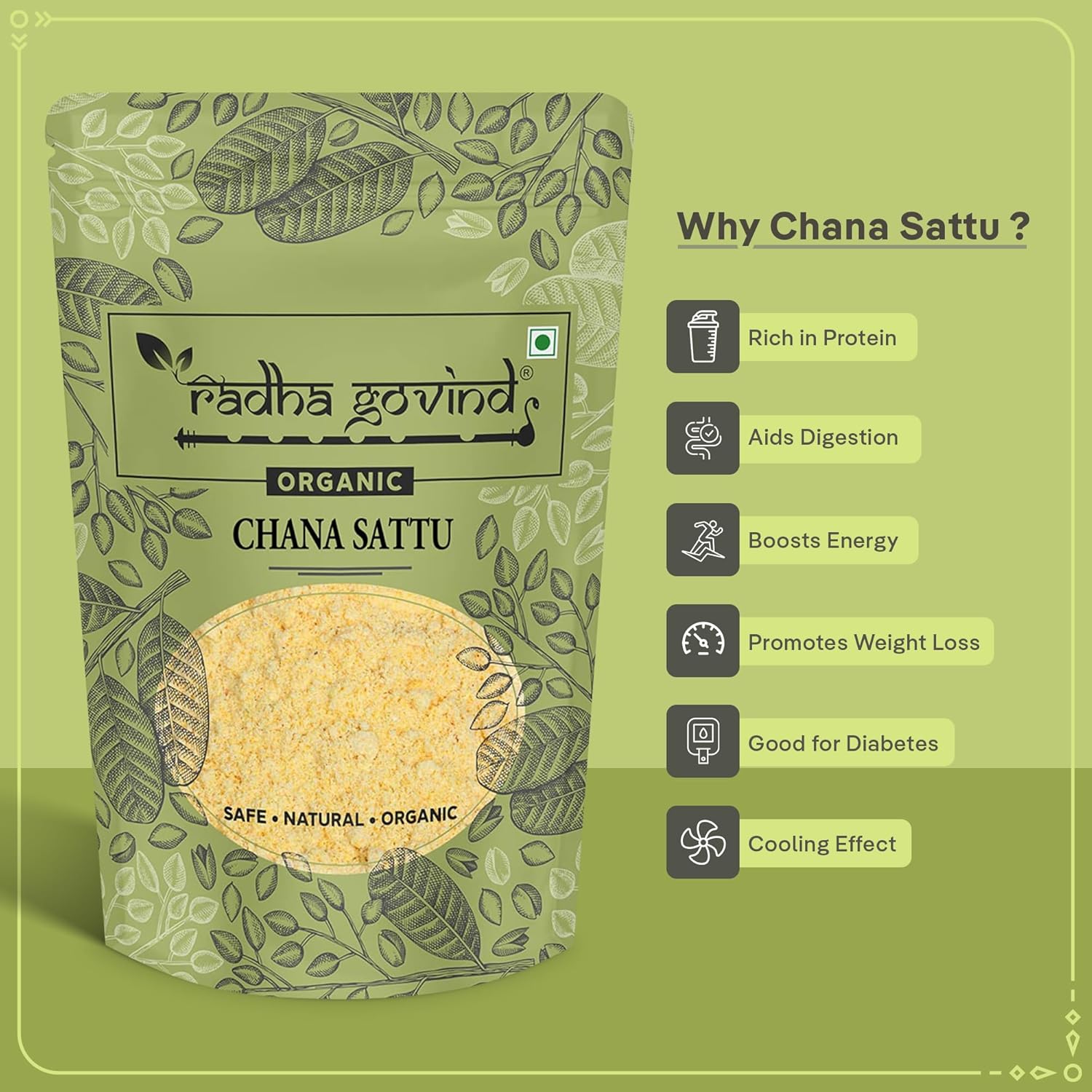 Organic Chana Sattu Powder | Fiber-Rich Sattu 1Kg | Daraz.pk