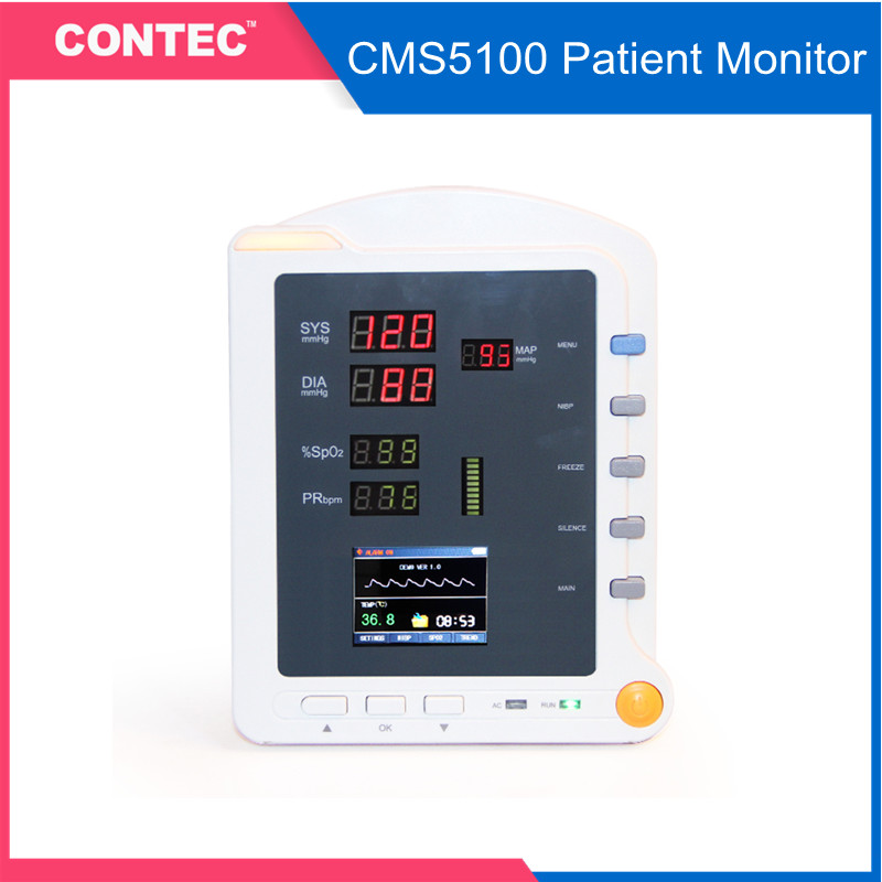 CONTEC CMS5100 Patient Monitor ICU Vital Signs 4-parameter NIBP SPO2 PR ...