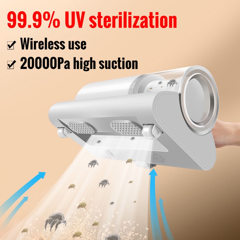 UV Wireless Charging Mite Removal Vacuum Cleaner 20000Pa High Frequency ...