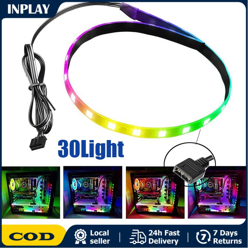 LED Strip 4 Pin Interface Magnetic RGB Light Strip 40cm 5V ARGB 24 Lamp ...