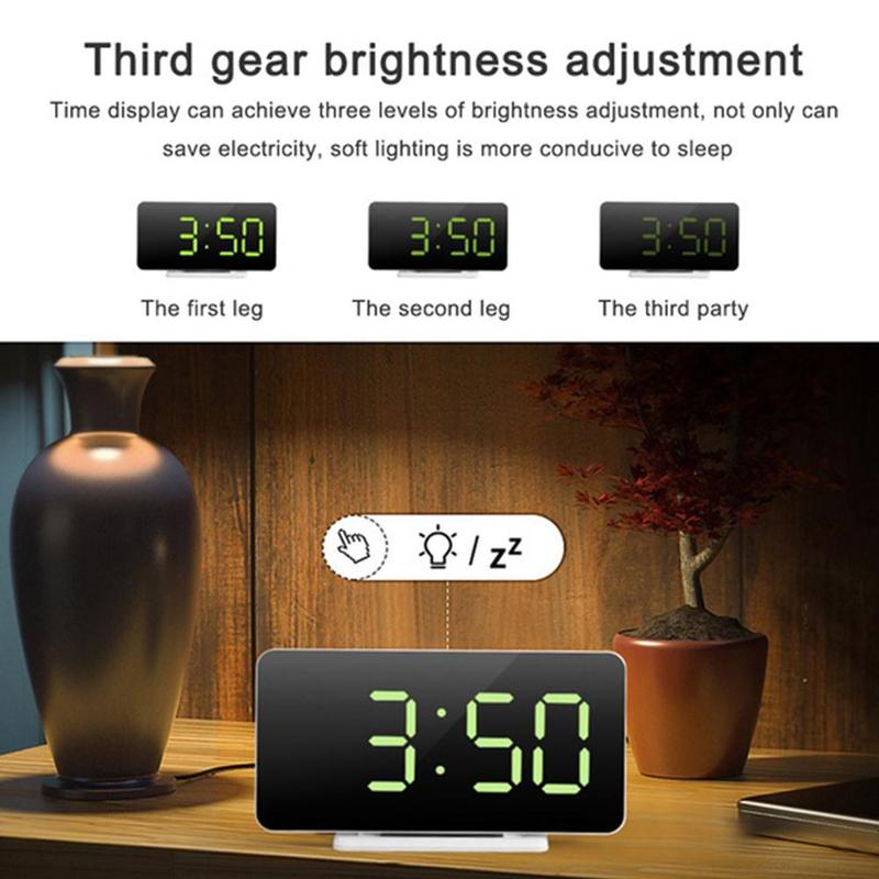 【New Trend】White LED Display Temperature Mini Desk Alarm Clock ...
