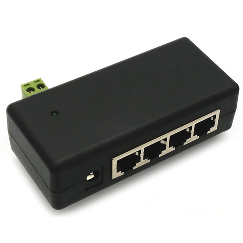4 Port PoE Injector 4CH PoE Power Adapter Ethernet Power Supply Pin 4,5 ...
