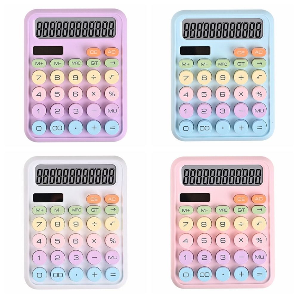 Cute 12 Digits Mechanical Switch Calculator Big Buttons Large LCD ...