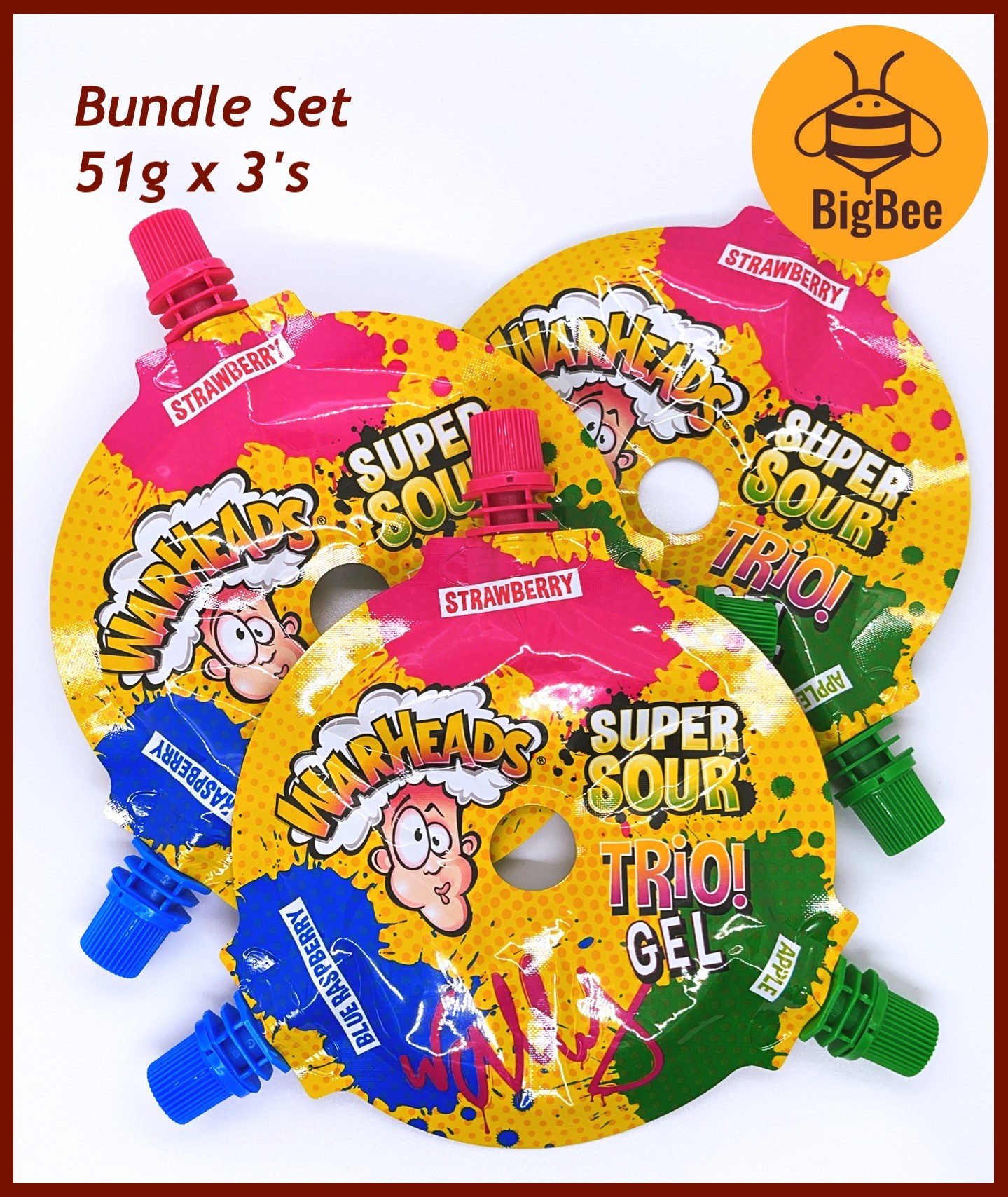 Warheads Super Sour Trio Gel Wheel - 51g x 3's [BUNDLE] Including Apple ...