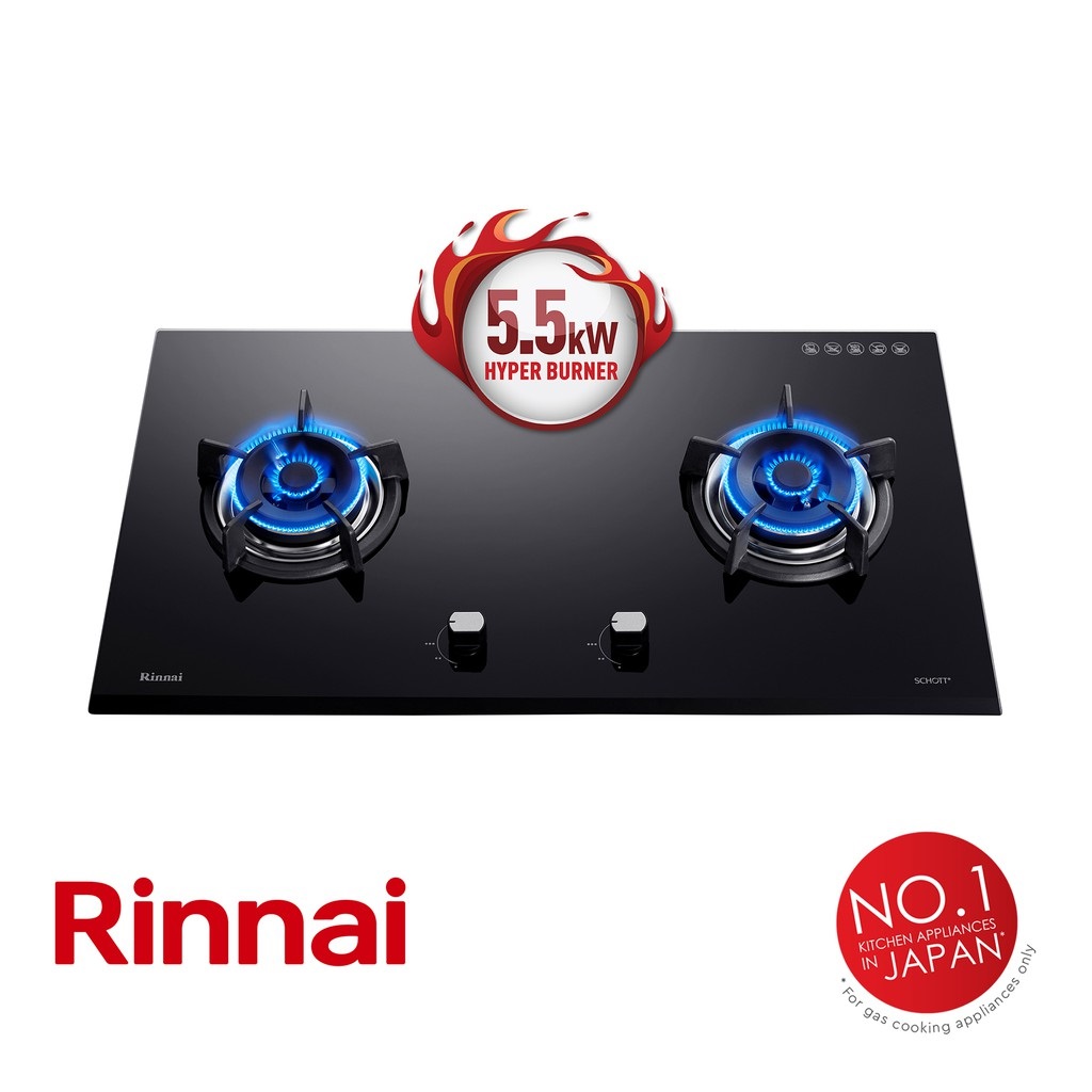 RINNAI BUILT IN HOB 2 BURNER GLASS MODEL:RB-92G | Lazada