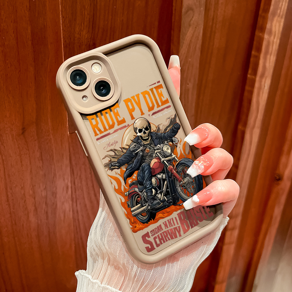 ZCSIBORUI for Redmi 14C Back Cover Motorcycle Skulls Pattern Soft ...