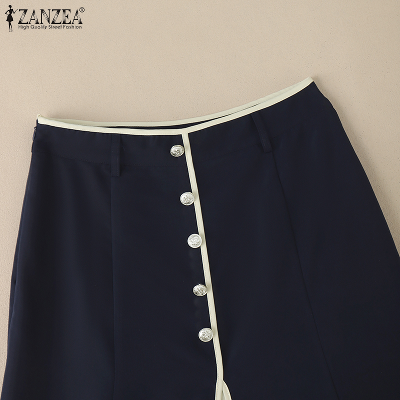 ZANZEA Women Streetwear Fashion High Waist A-Line Skirts Button Design ...