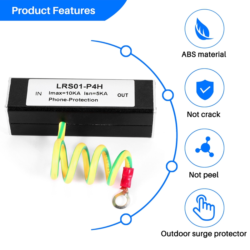 Telephone Fax Surge Protector Arrestor RJ11 Kl01-P4H Black RJ11 ADSL ...