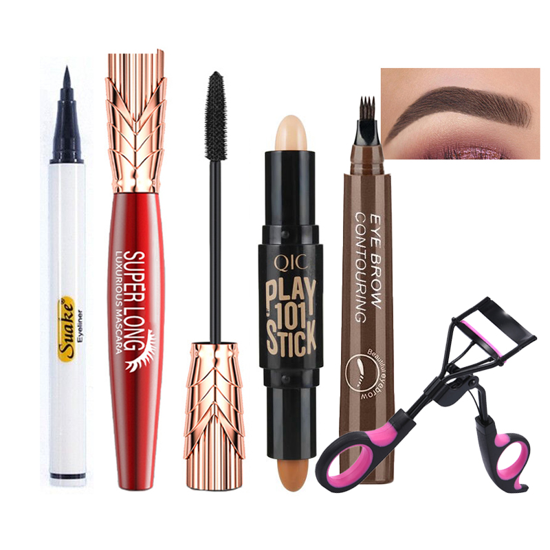 Cocute 5PCS Makeup Set Eyeliner+Mascara+Face Contour+Microblading ...