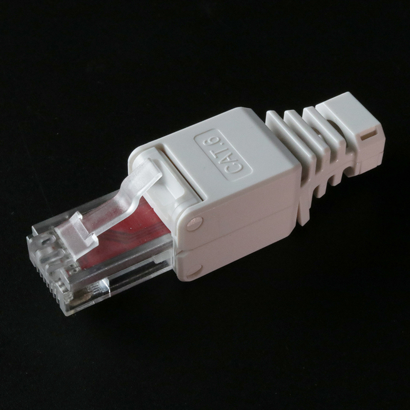 White RJ45 Tool-less Connector No Crimp Connectors CCTV Ethernet Cable ...