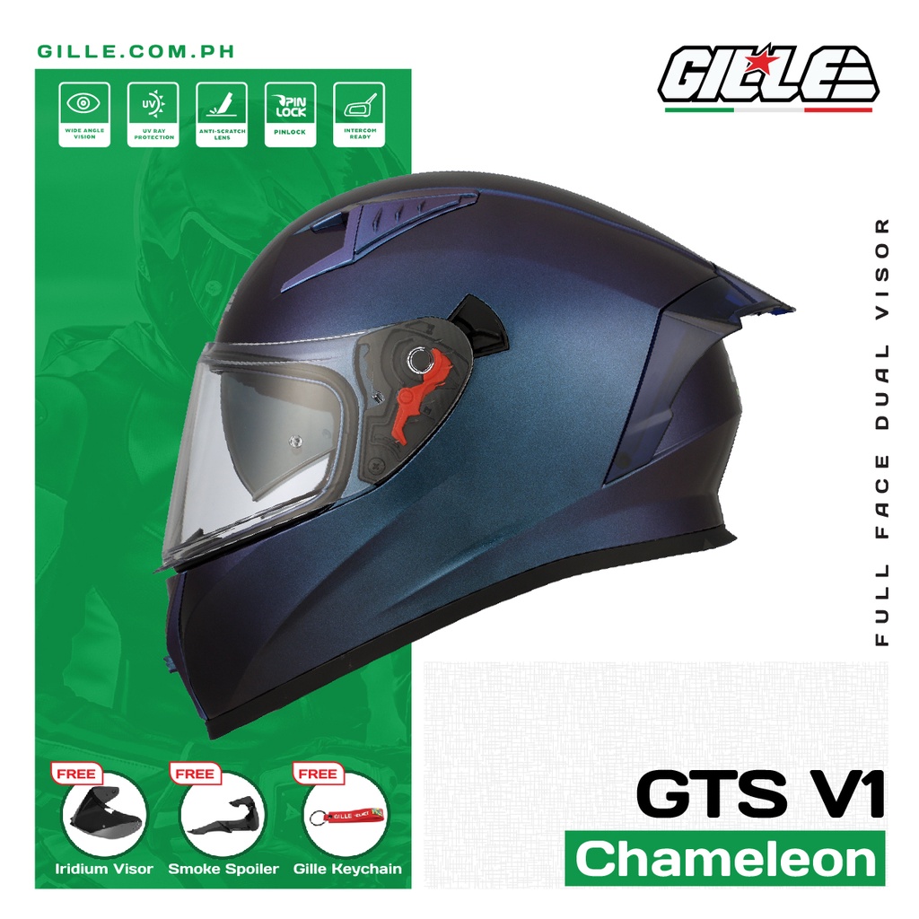 Gille Full face Helmet 135 GTS Series V1 Solid Full Face Dual Visor ...
