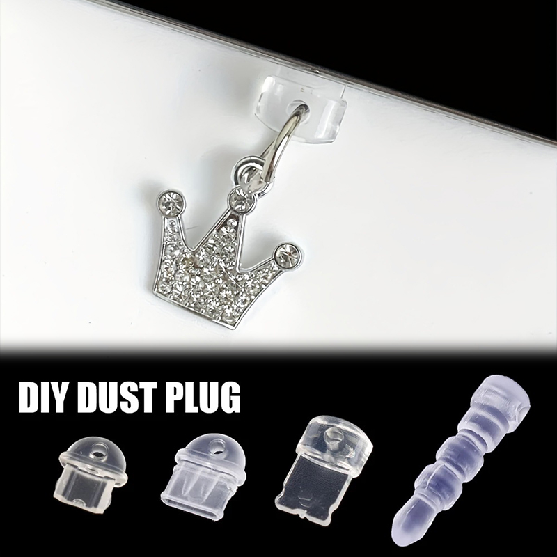5PCS DIY Anti Dust Plug Transparent Charge Port Dust Plug Stopper ...