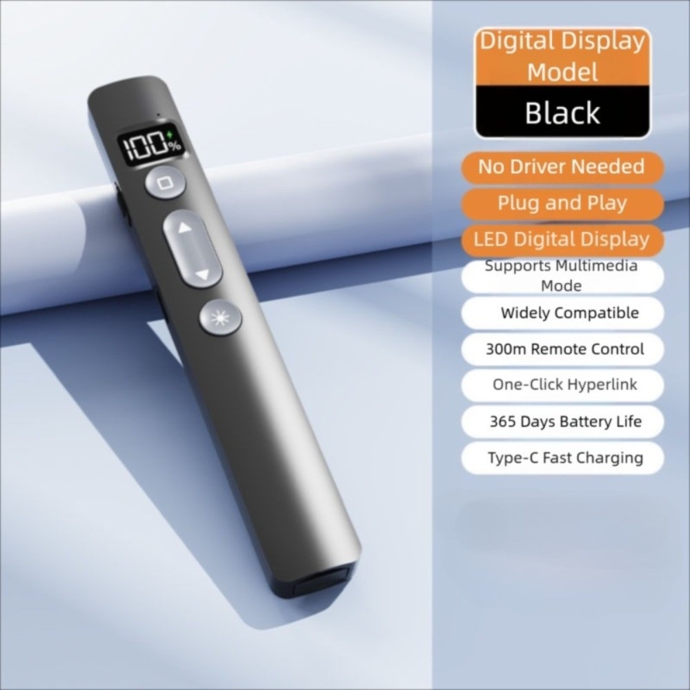 Comfortable Grip 2.4GHz Laser Pointer Clicker Infrared Remote Meeting ...