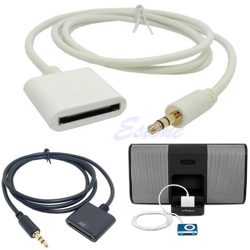 【VogueVenture】1 PC Stereo 3.5mm 30 Pin AUX Input Dock Connector Cable ...