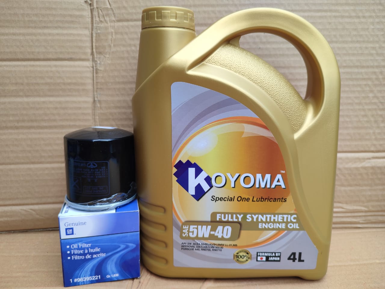 CHEVROLET AVEO , OPTRA OIL FILTER + KOYOMA 5W40 FULLY SYNTHETIC ENGINE ...