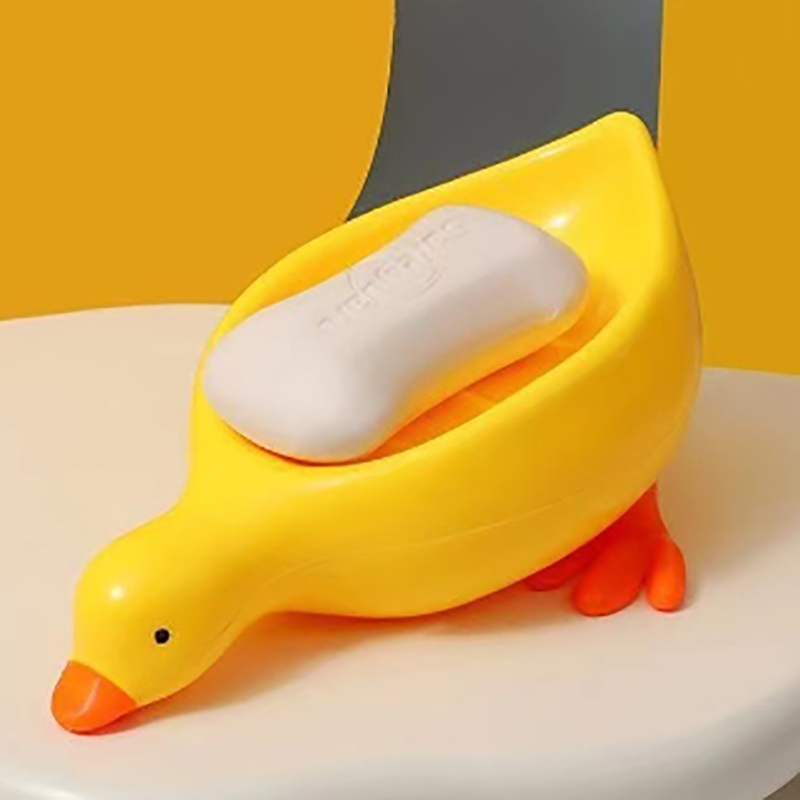 1PC Yellow Duck Shape Soap Box Cartoon Soap Dish Drainable Soap Holder ...