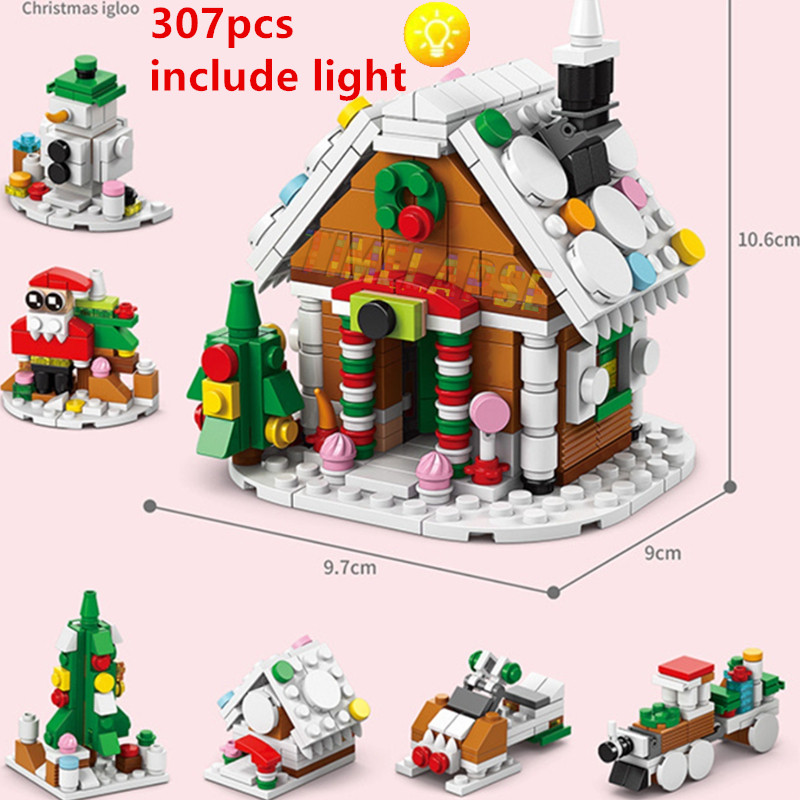 DIY 6 in 1 Christmas Elements Building Blocks Toys Elk and Santa Claus ...