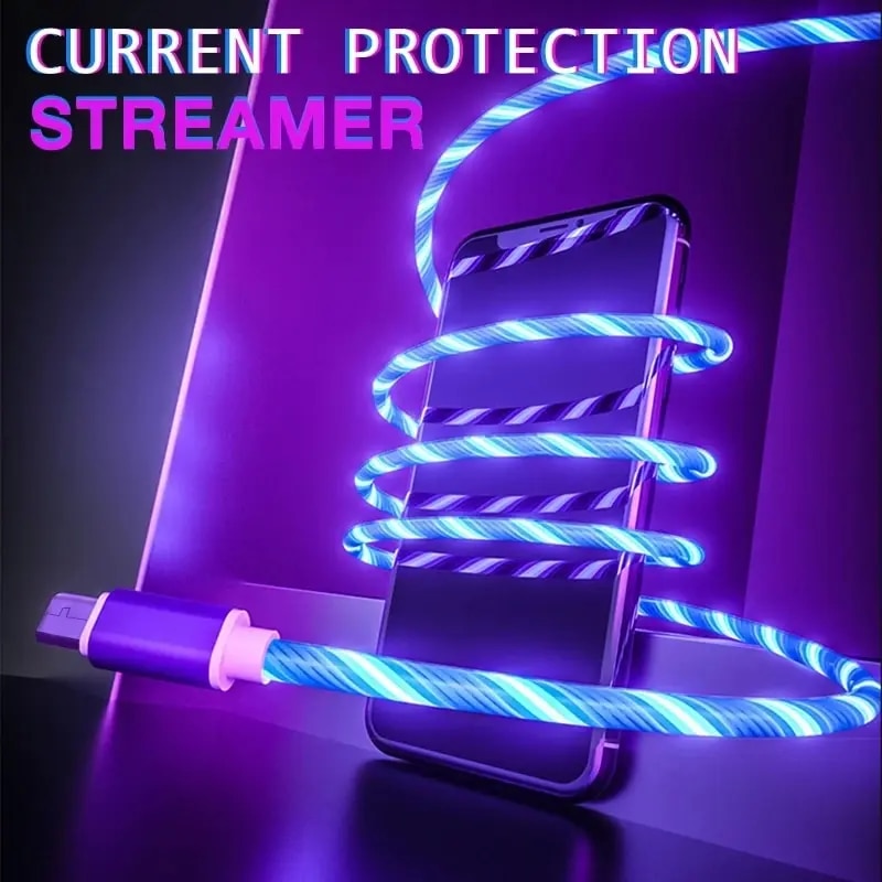 Aweisuan High Quality 2m Type C Glowing Cable Mobile Phone Charging ...