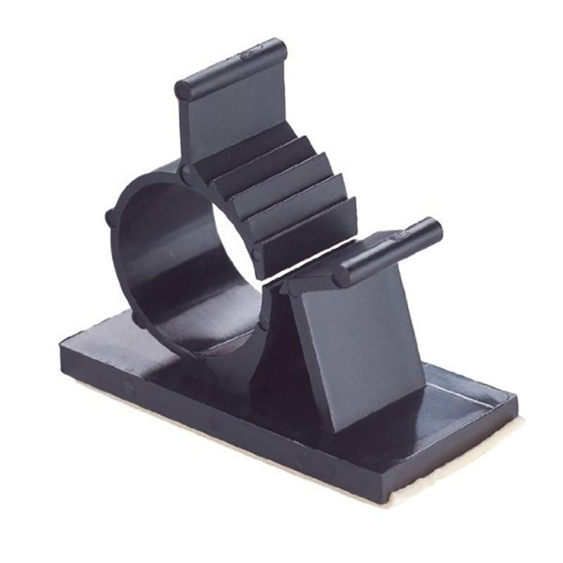 20Pcs Black Adjustable Plastic Cable Clamps Self Adhesive Car Cable ...