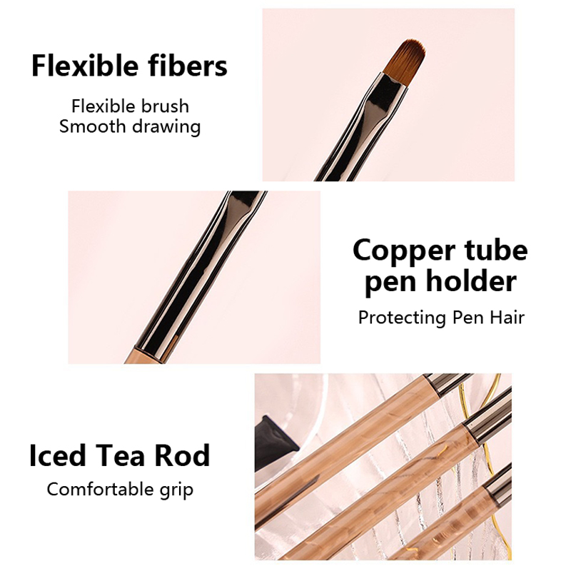 5pcs/Set New Nail Pen Macaron Color Acrylic Pole Color Smudge Pen ...