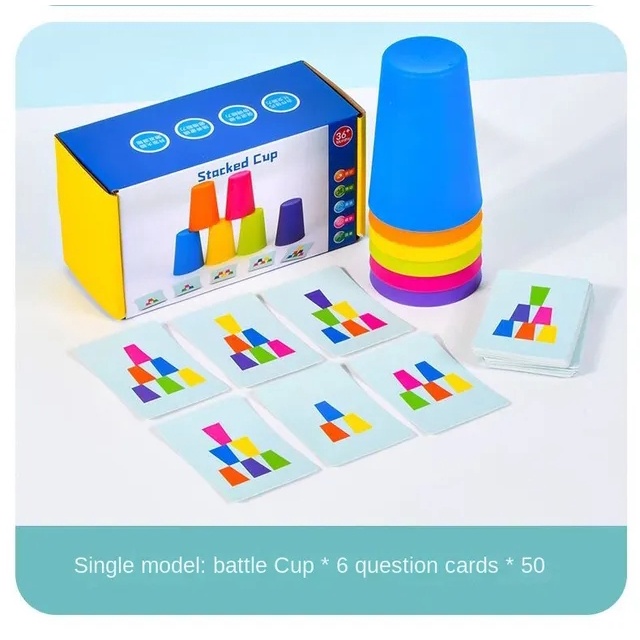 【2 Types】Children Puzzle Stacking Cup Kids Toy Montessori Toys Board ...