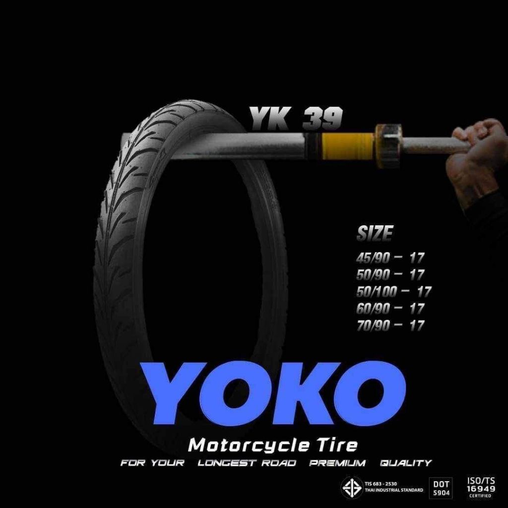 🇹🇭🔥TAYAR MOTOR YOKO YK39 ORIGINAL THAI BUNGA BATTLAX SAIZ 17 🇹🇭 🔥TUBE ...