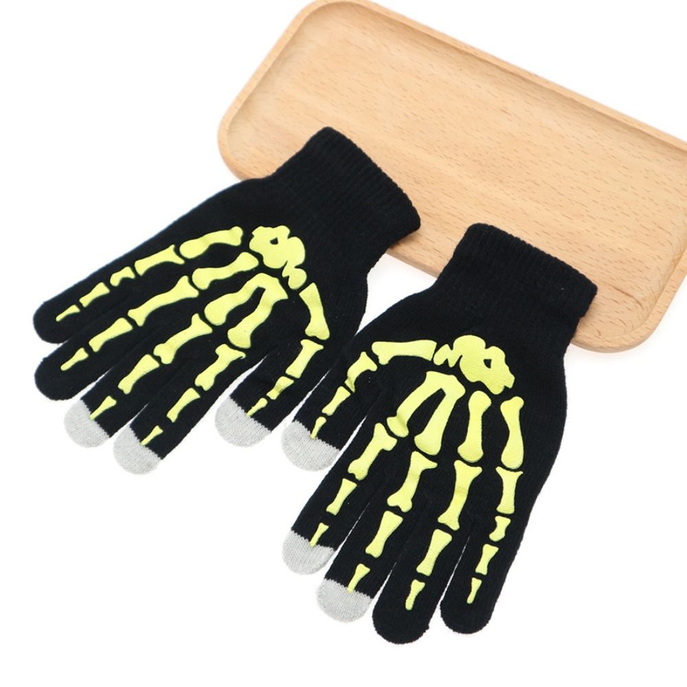 Warmer Knitted Claw Gloves Touch Screen Skeleton Halloween Mittens Keep ...