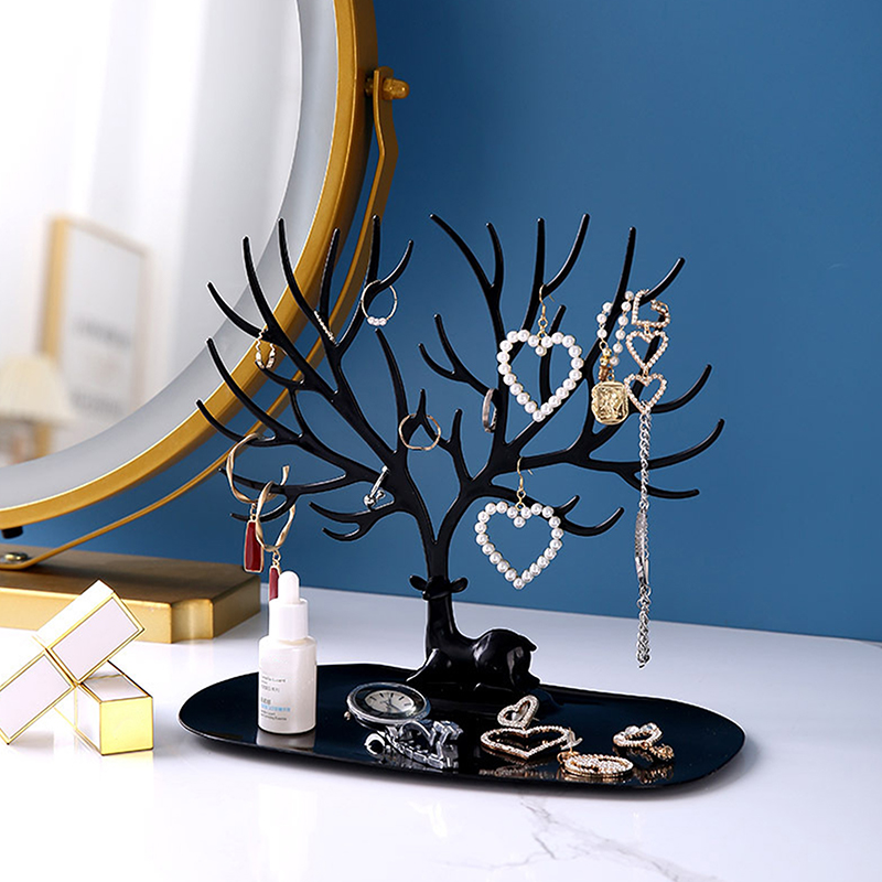 Jewelry Display Stand Tray Tree Storage Racks Earrings Necklaces Rings ...