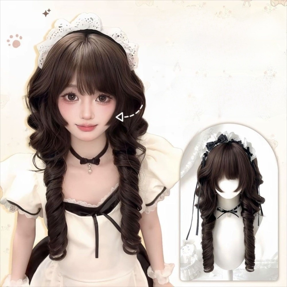 Heat Resistant Fiber Short Horns Jellyfish Roll Princess Head Cute ...