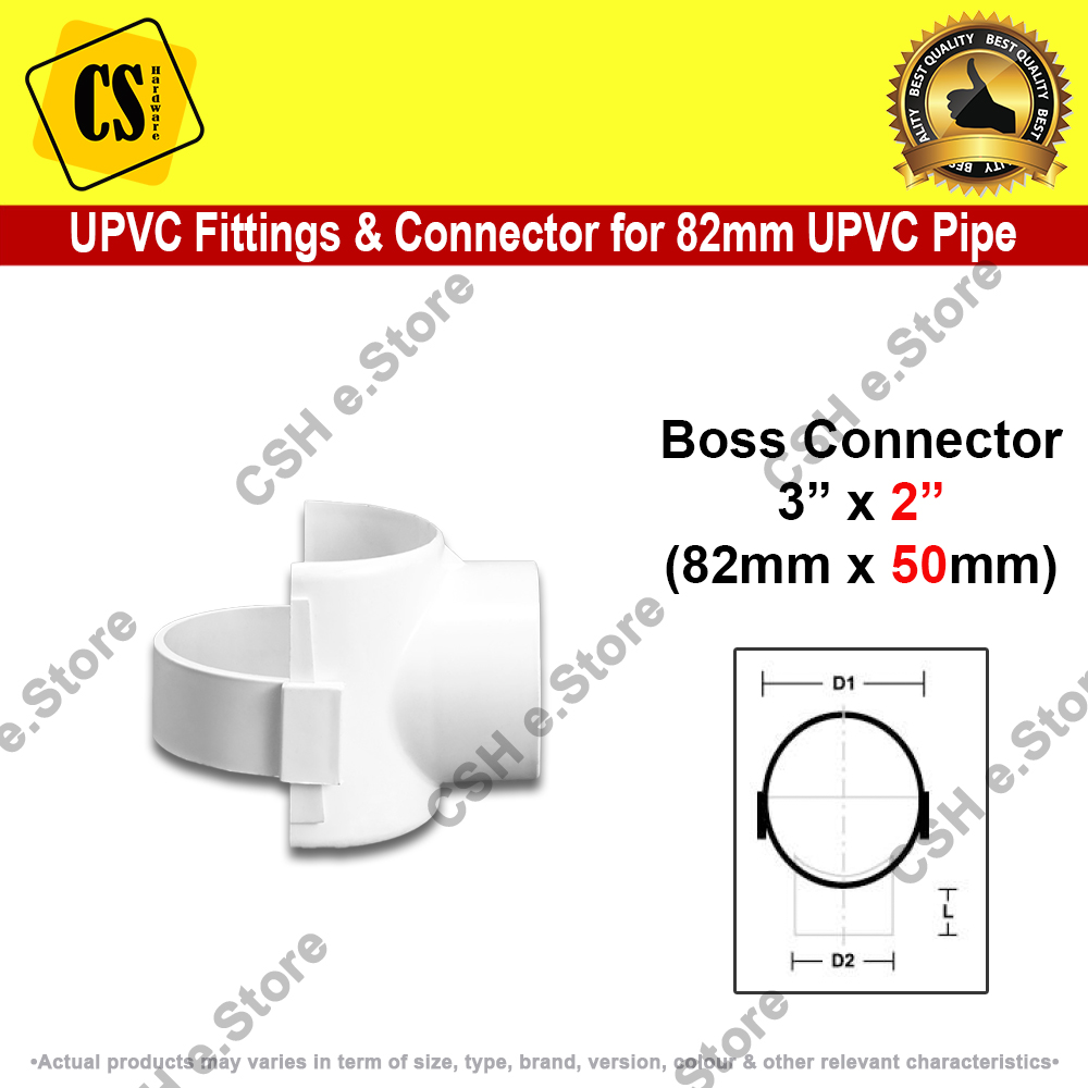 82mm UPVC Pipe Fitting Connector Sambungan Paip Putih Elbow W/Elbow I/O ...