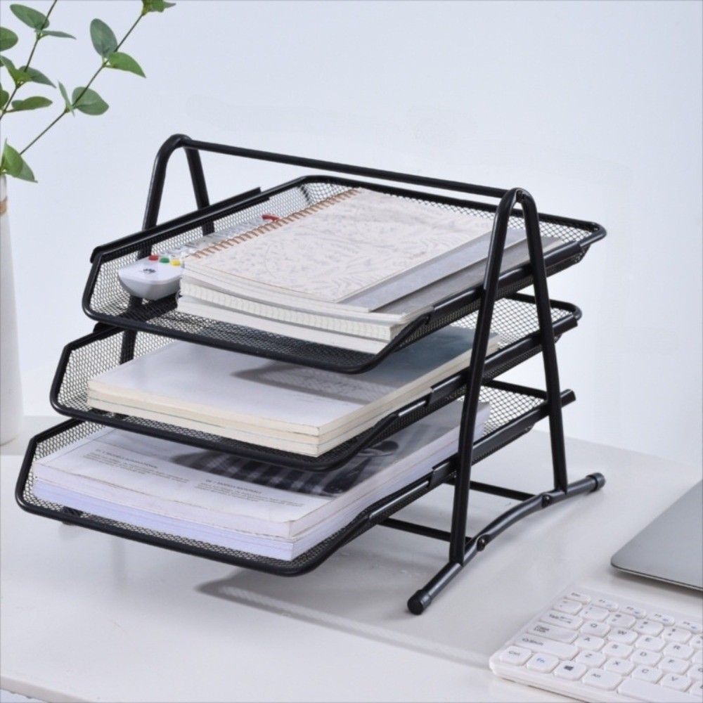 Reusable Metal Three-layer File Rack Drawer Style File Manager Desktop ...