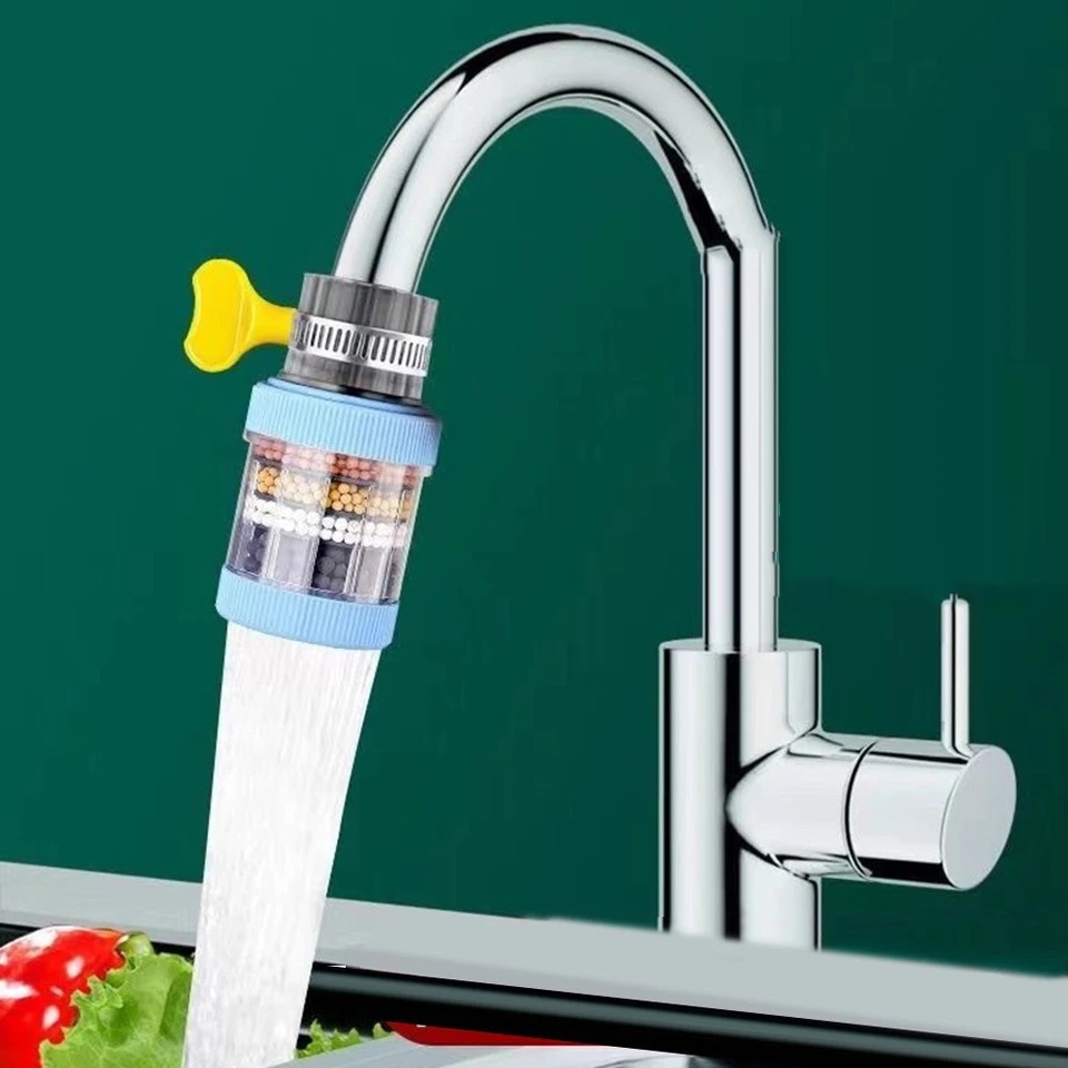 4-Piece Splash-Proof Faucet Water Filter Set – 6-Layer Filtering with ...