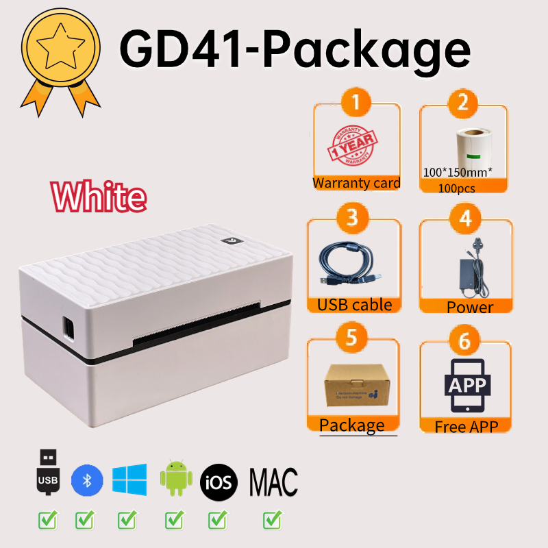 🎁Free Gift🎁 Thermal Printer A6 Waybill Sticker Maker Bluetooth PC Air ...