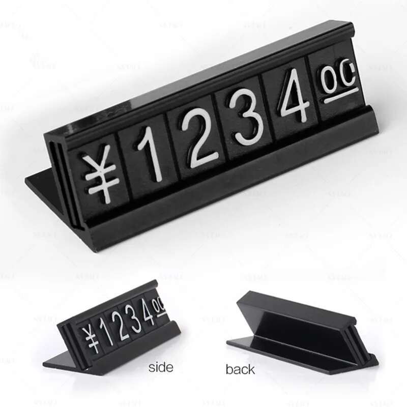 10 Sets Adjustable Price Display Tag Label 4.9*1.7 Cm Number Labels ...