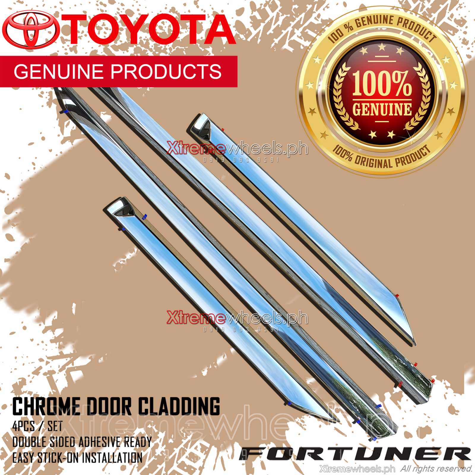 Toyota Fortuner 2016 to 2025 Toyota Original Parts Chrome Side Moulding ...