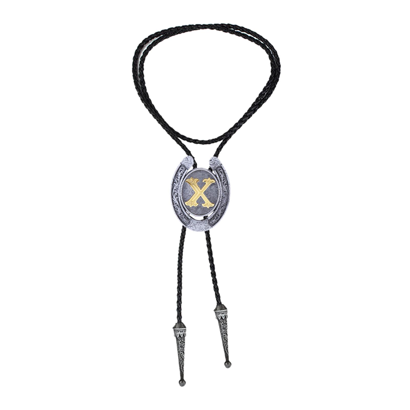 BNTREND Stylish Bolo Tie Western Cowboy Necktie with Pendant PU Leather ...