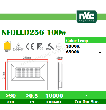 NVC NFDLED256 LED Flood Light 10w/20w/30w/50w/100w Warm White/Daylight ...