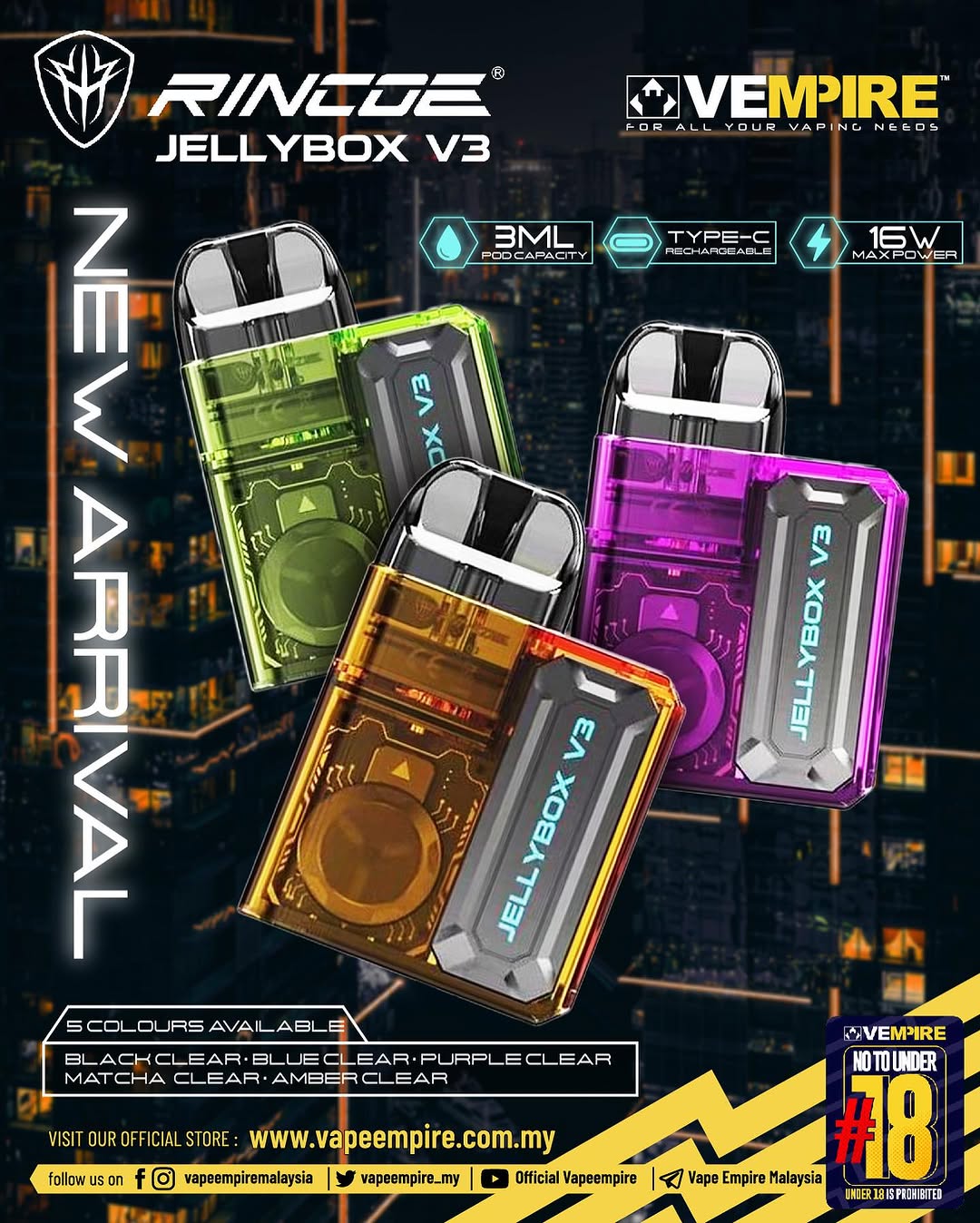 Rincoe Jellybox V3 Pod Kit 750mAh Vape | Daraz.com.bd