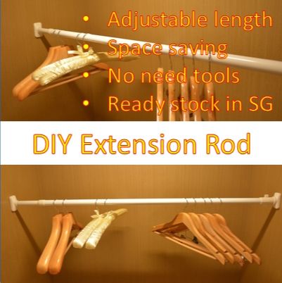 DIY Extension Tension Rod/ DIY extend Curtain Hanging Rod/ Multipurpose ...