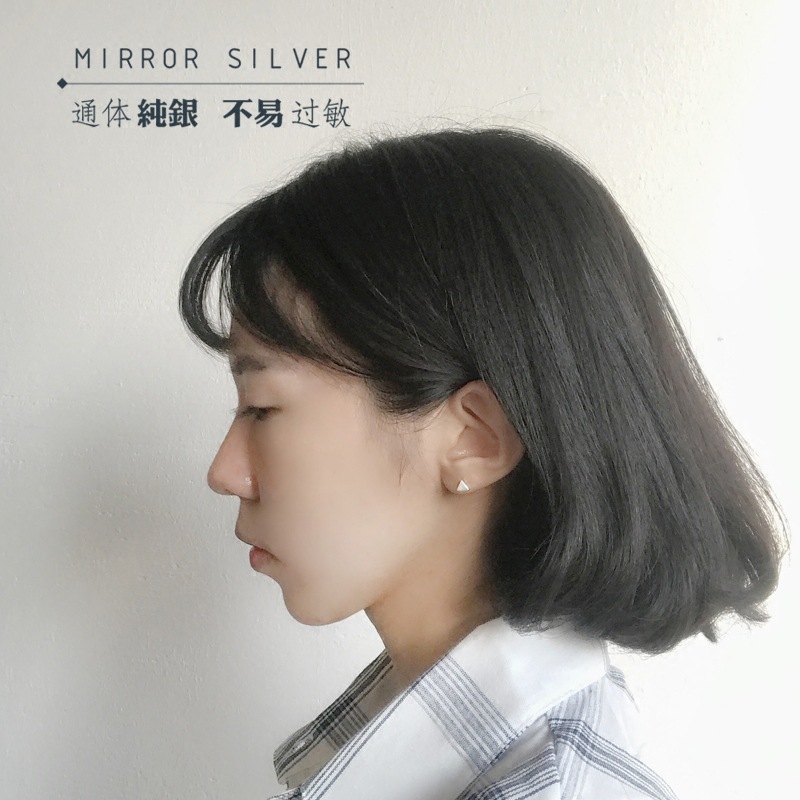 Mrs. Zeng Mini Triangle Handmade Wire-drawing Earrings Cute All-match ...