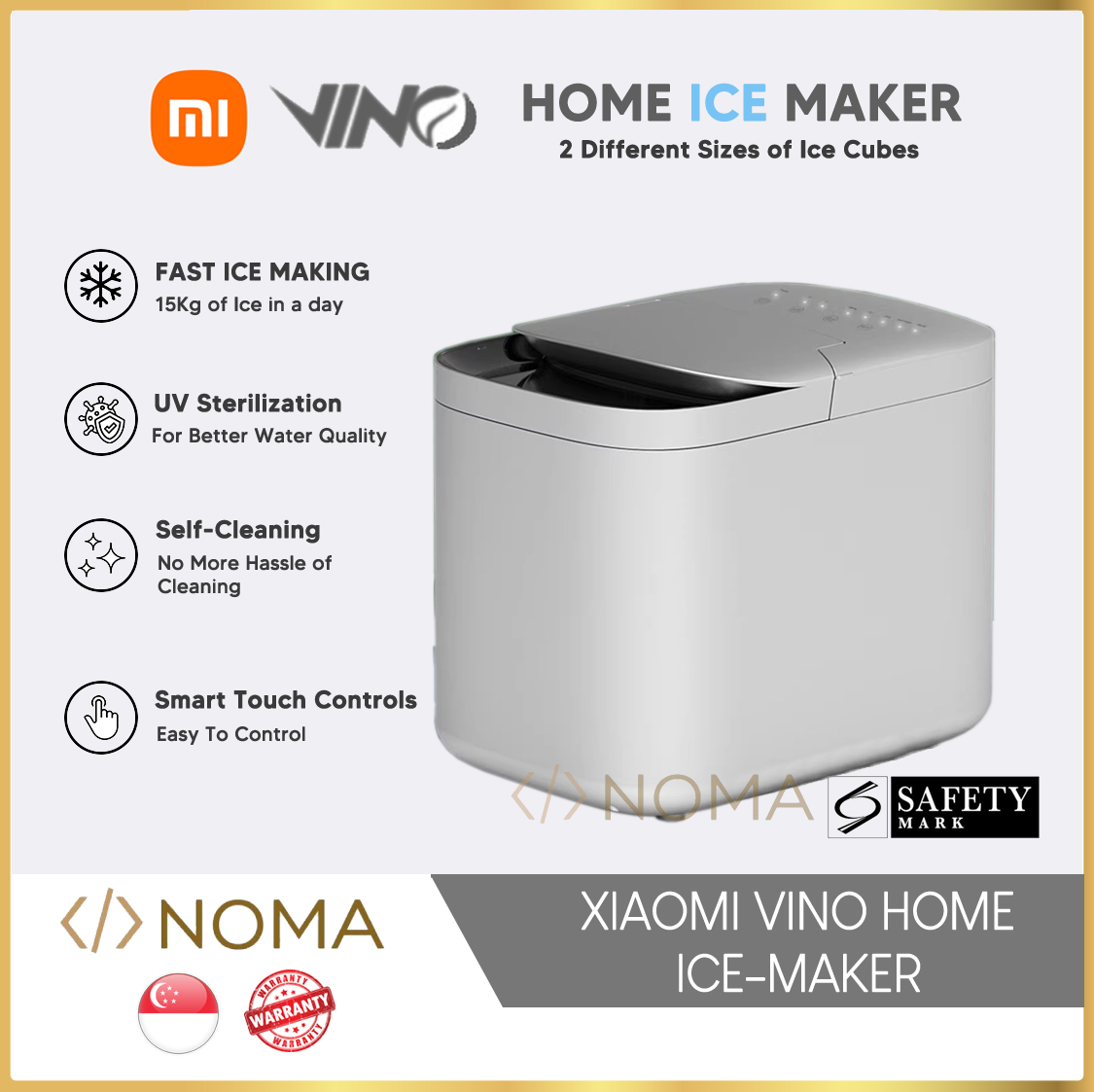 【SG】 Xiaomi Vino Automatic Countertop Ice Maker | 6 Ice Cubes in 6min ...