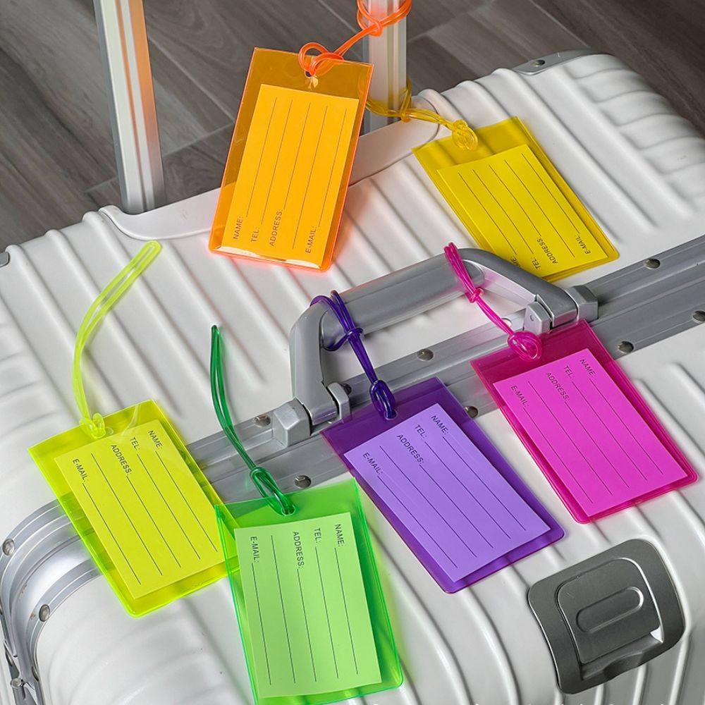 Soft Fluorescent Luggage Tag PVC Colorful Baggage Name Tags Boarding ...