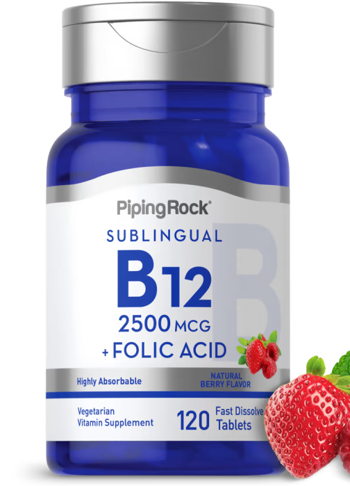 B12 2500 mcg + Folic Acid 400 mcg, 120 Fast Dissolve Tablets | Lazada
