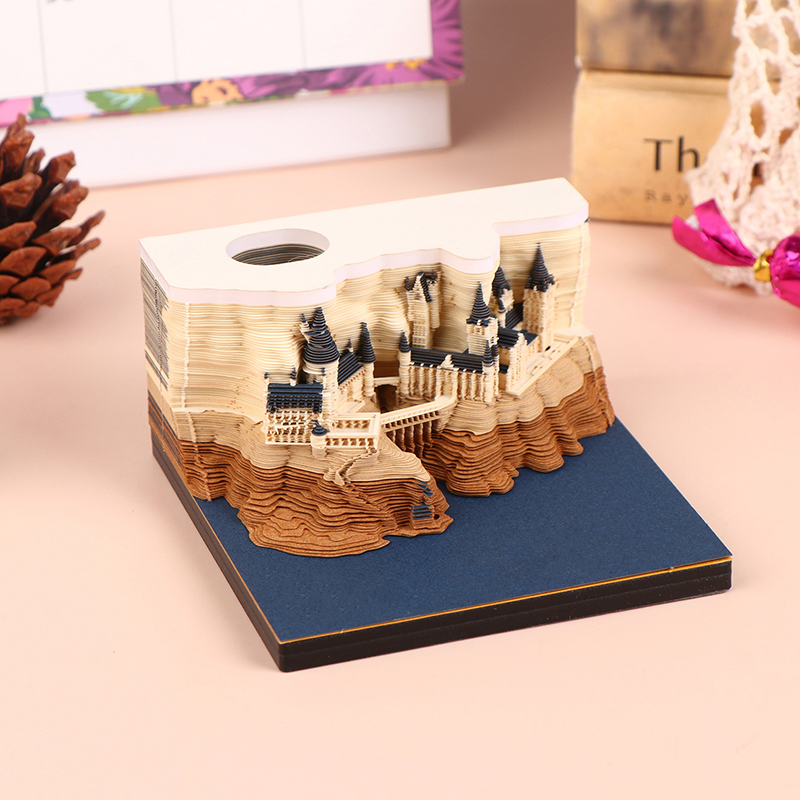 Castle Desk Calendar With LED Lights 2025 Calendar Memo Pad Creative ...