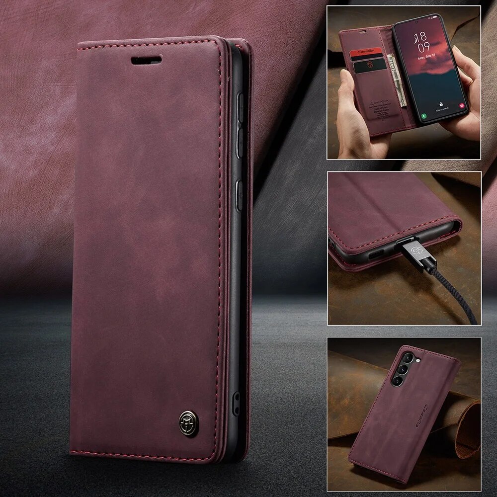 Wallet Flip Leather Case For Samsung Galaxy S23 S22 Ultra S21 S20 FE S10 Plus A54 A34 A24 A14 ...