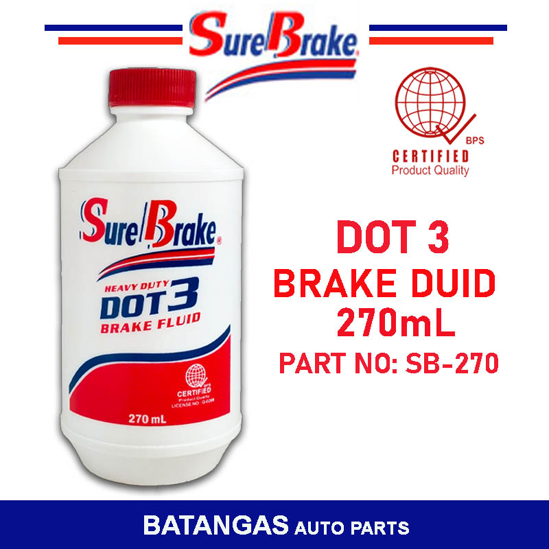 SURE BRAKE FLUID DOT 3 (270ML) | Lazada PH