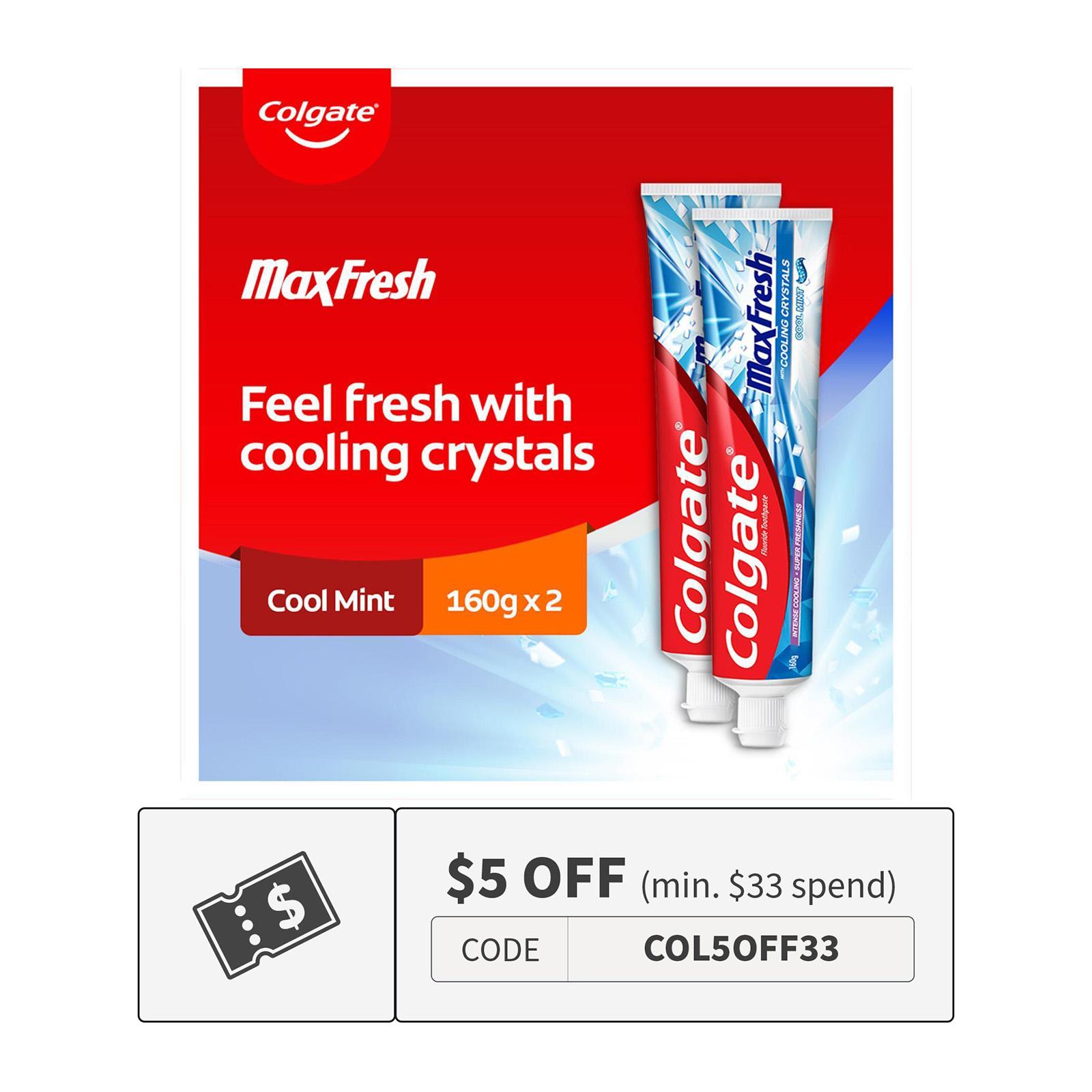 Colgate Max Fresh Cool Mint Toothpaste Valuepack 160 G X 2 | Lazada ...