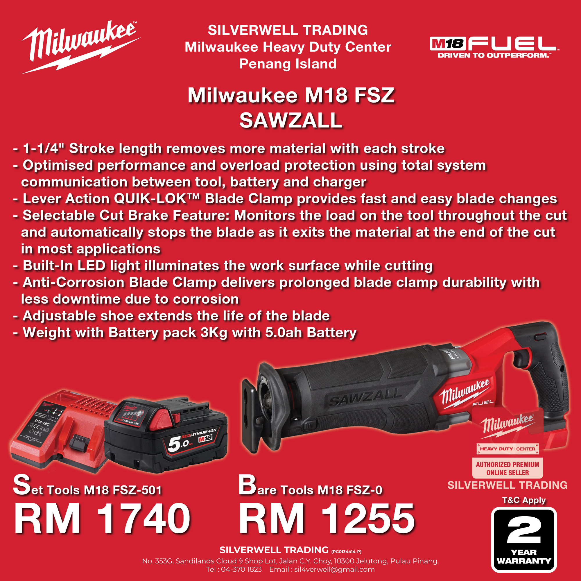 Milwaukee M18 FSZ Fuel Reciprocating Saw Sawzall (M18 FSZ) | Lazada