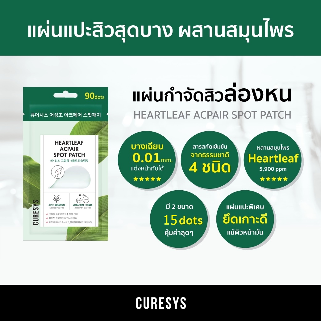 Curesys Niacin Acvita White Patch เคียวร์ซิส แผ่นดูดซับสิว [ซองเหลือง] [1 ซอง] | Lazada.co.th