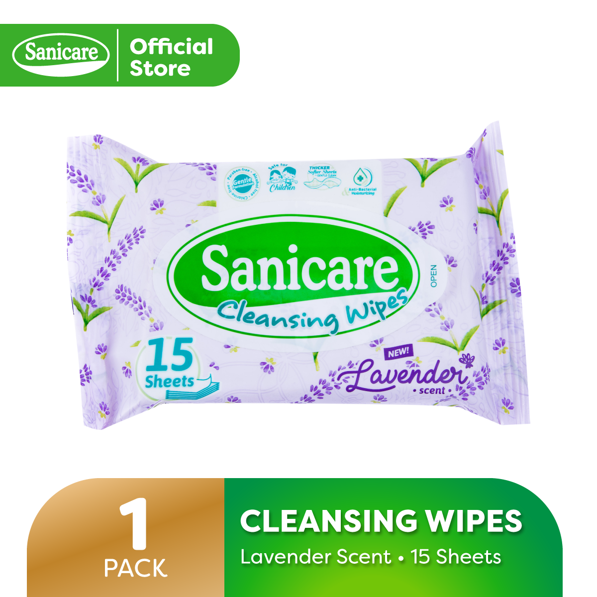 Sanicare Cleansing Wipes 15 Sheets - Lavender Scent (1 Pack) | Lazada PH